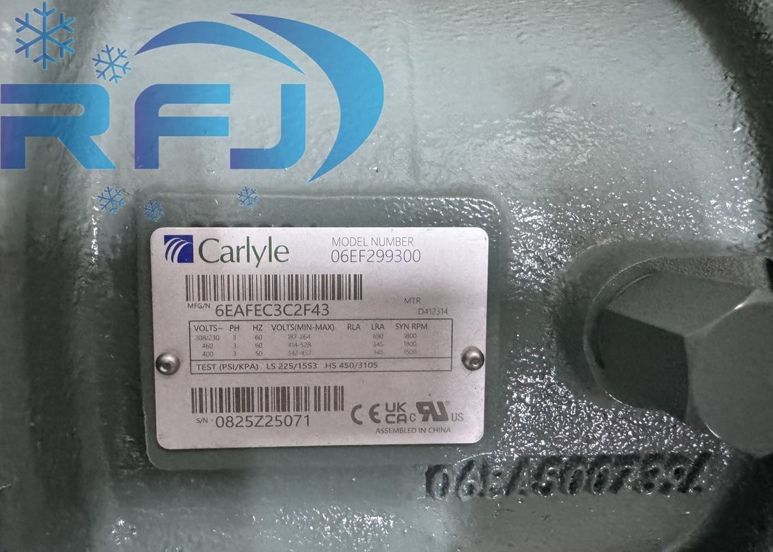 06EAFEC3C2F43 Carlyle Compressor 208/230V-3-60HZ And 400-460V-3-50/60HZ ...