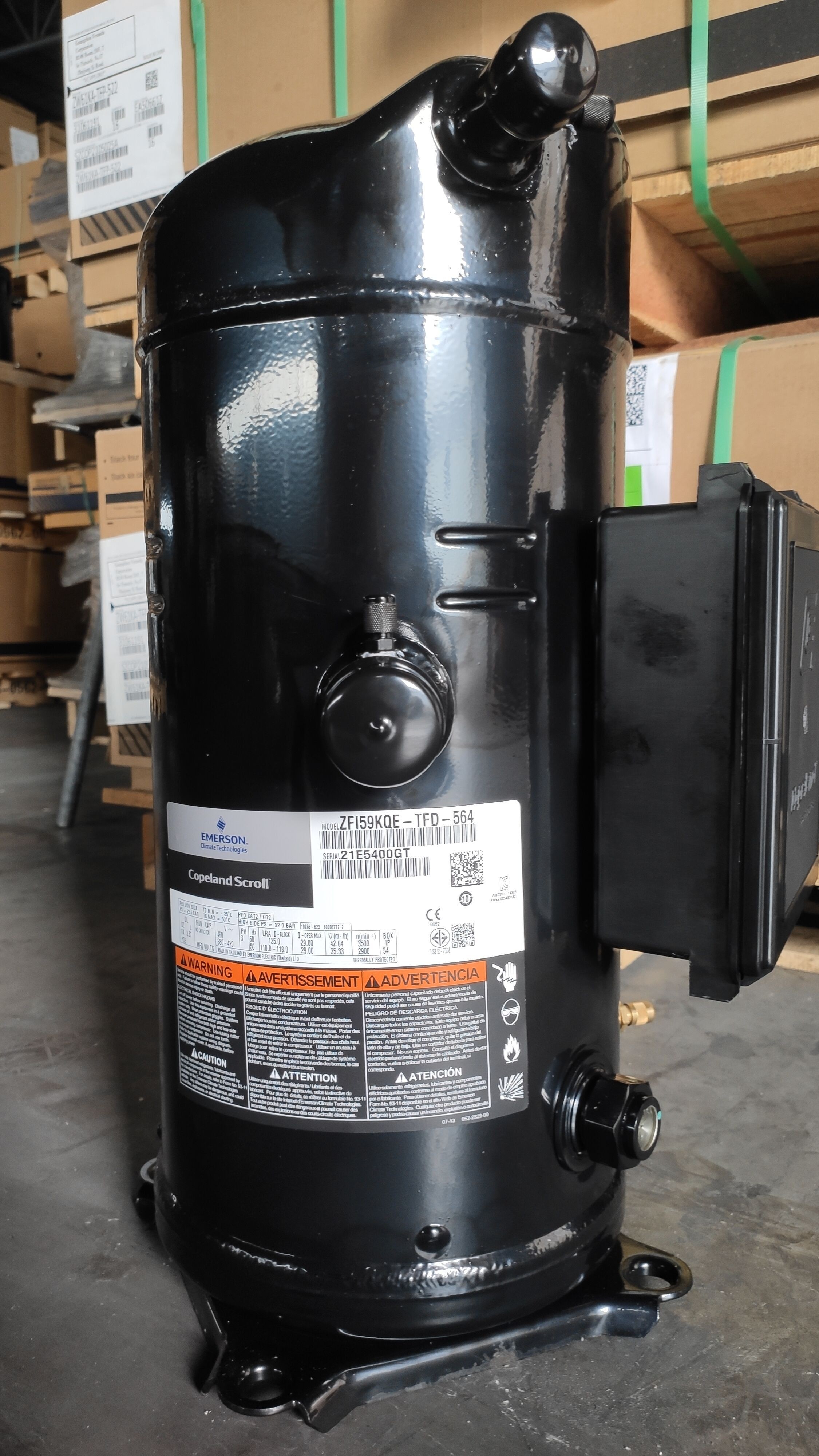 220V 3.5HP Copeland Hermetic Scroll Compressor ZB26KQE-PFJ-558 Copeland ...