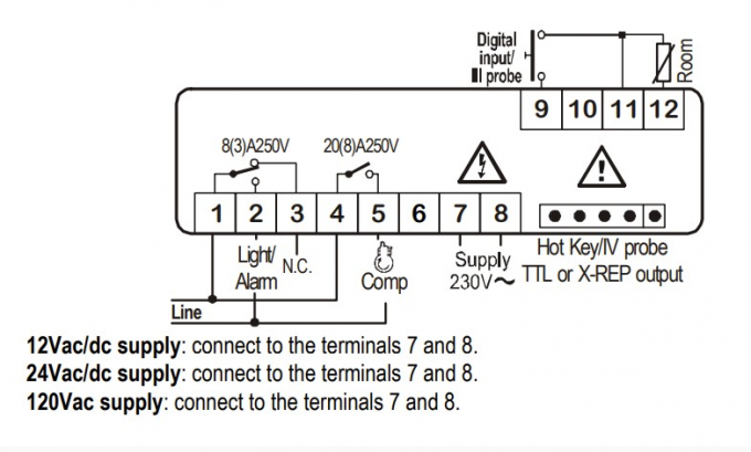 Dixell XR30CX-5N1C1 Digital Temperature Controller with 220-240V Power ...