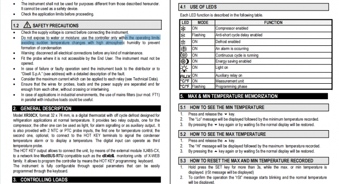 Dixell XR30CX-5N1C1 Digital Temperature Controller with 220-240V Power ...