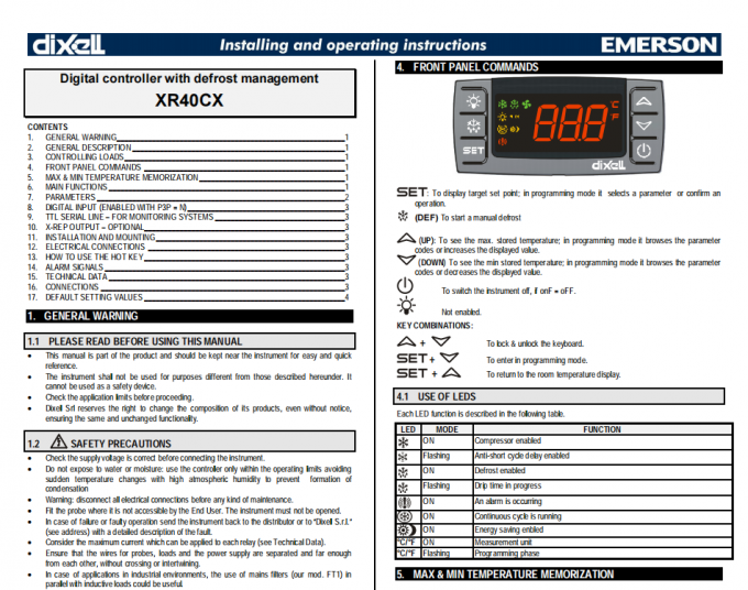 XR40CX-5N1C1 Dixell XR Series Digital Temperature Controller Housing ...