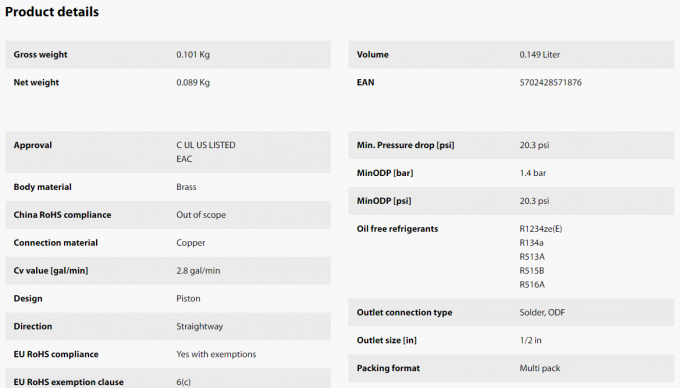 Danfoss 020B1132 Differential Pressure Valve NRD 12s Inlet size 1/2 in ...