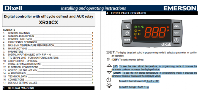 XR30CX-5N1C1 Dixell Digital Temperature Controller With 220-240V